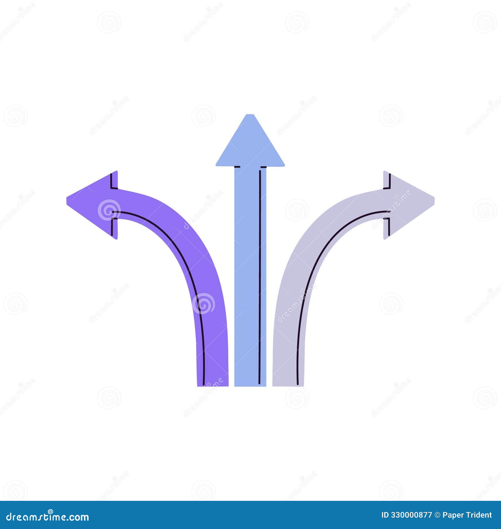 Road Pointer with 3 Arrows Pointing Direction: Left, Right, Forward ...