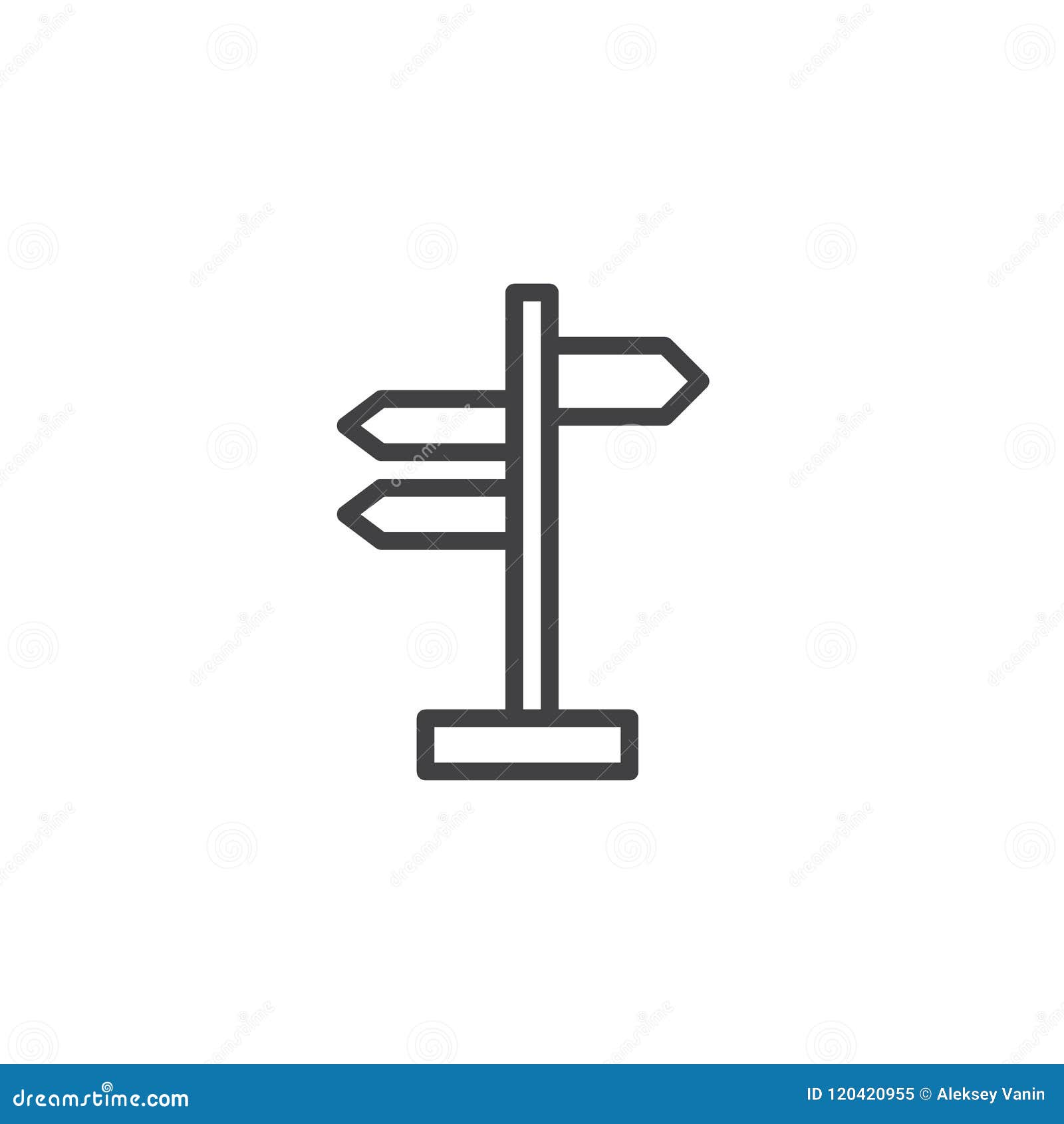 Road pointer outline icon stock vector. Illustration of pictogram ...