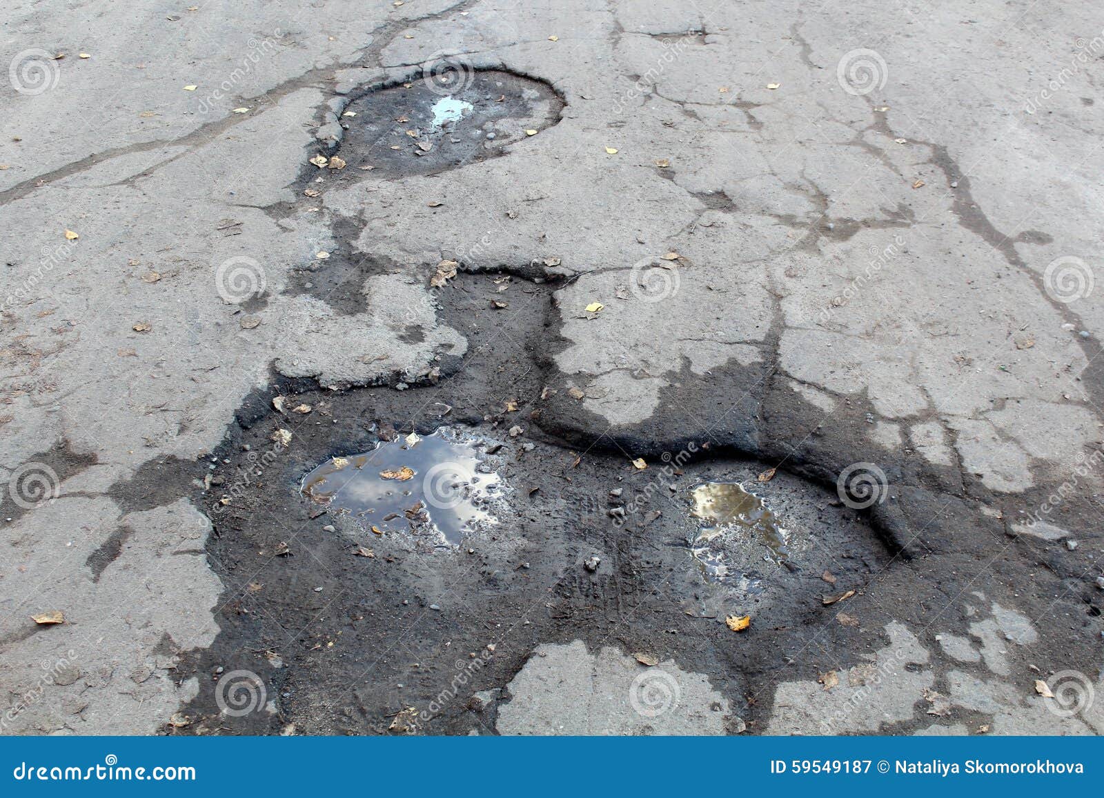 Road with potholes stock image. Image of rough, closeup - 59549187