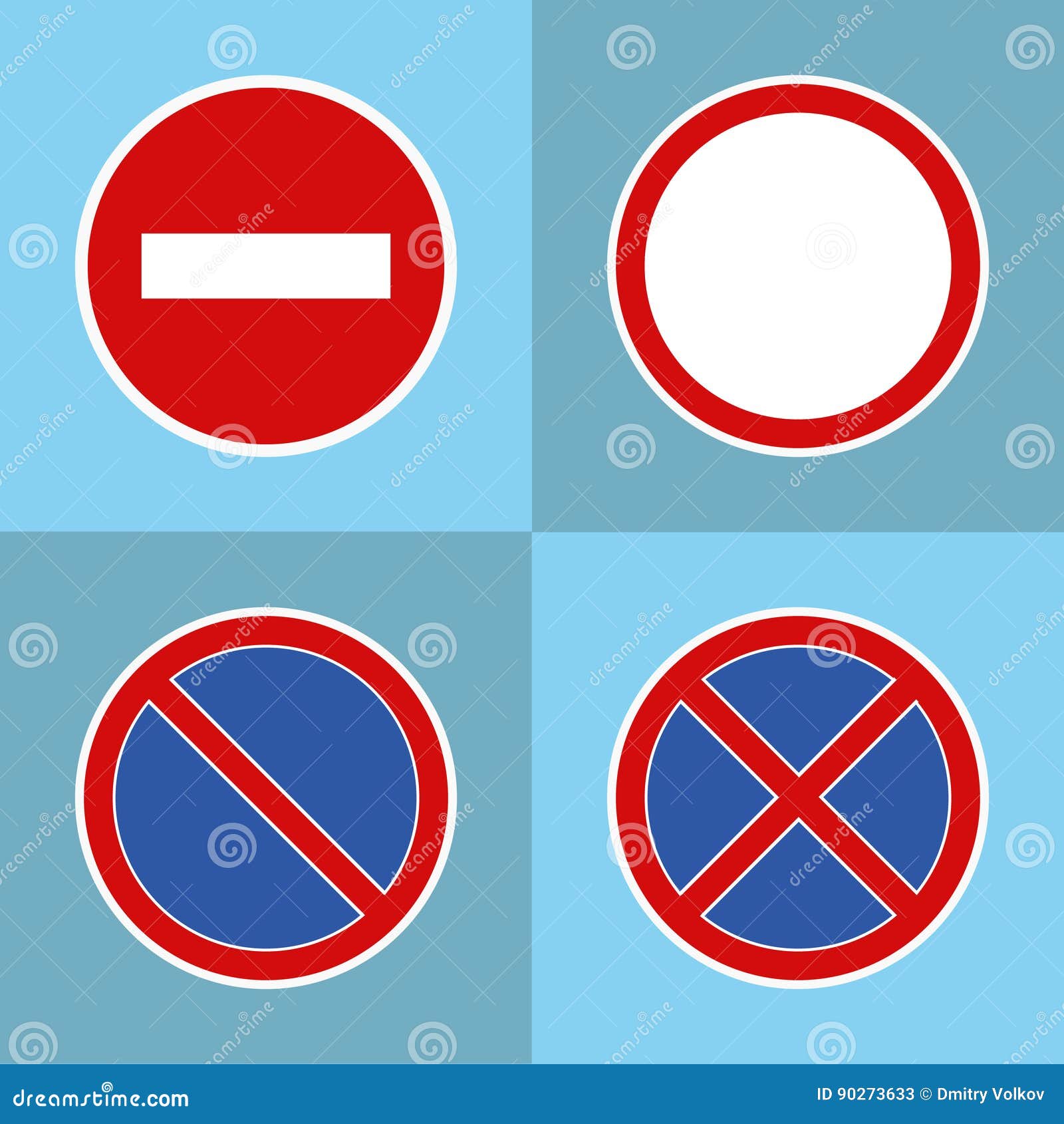 Road prohibitory signs stock illustration. Illustration of roadsign ...