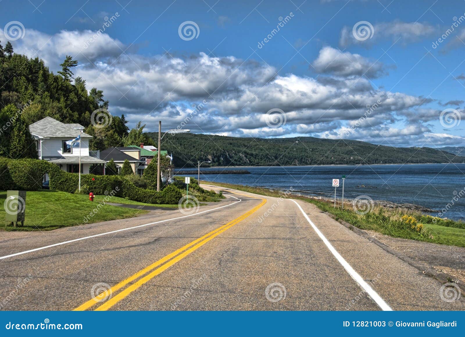Road in Quebec, Canada stock image. Image of forest, ocean - 12821003