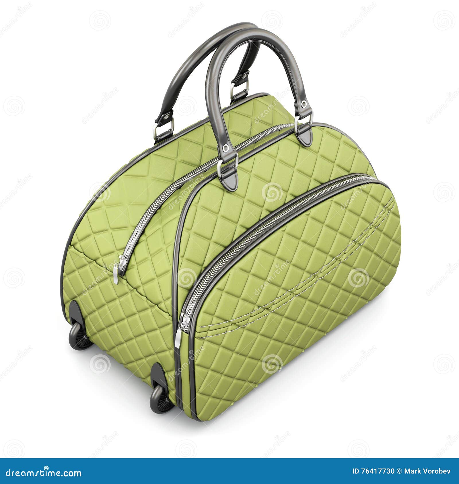 Road Quilted Bag. Top View. 3d Rendering. Stock Illustration ...