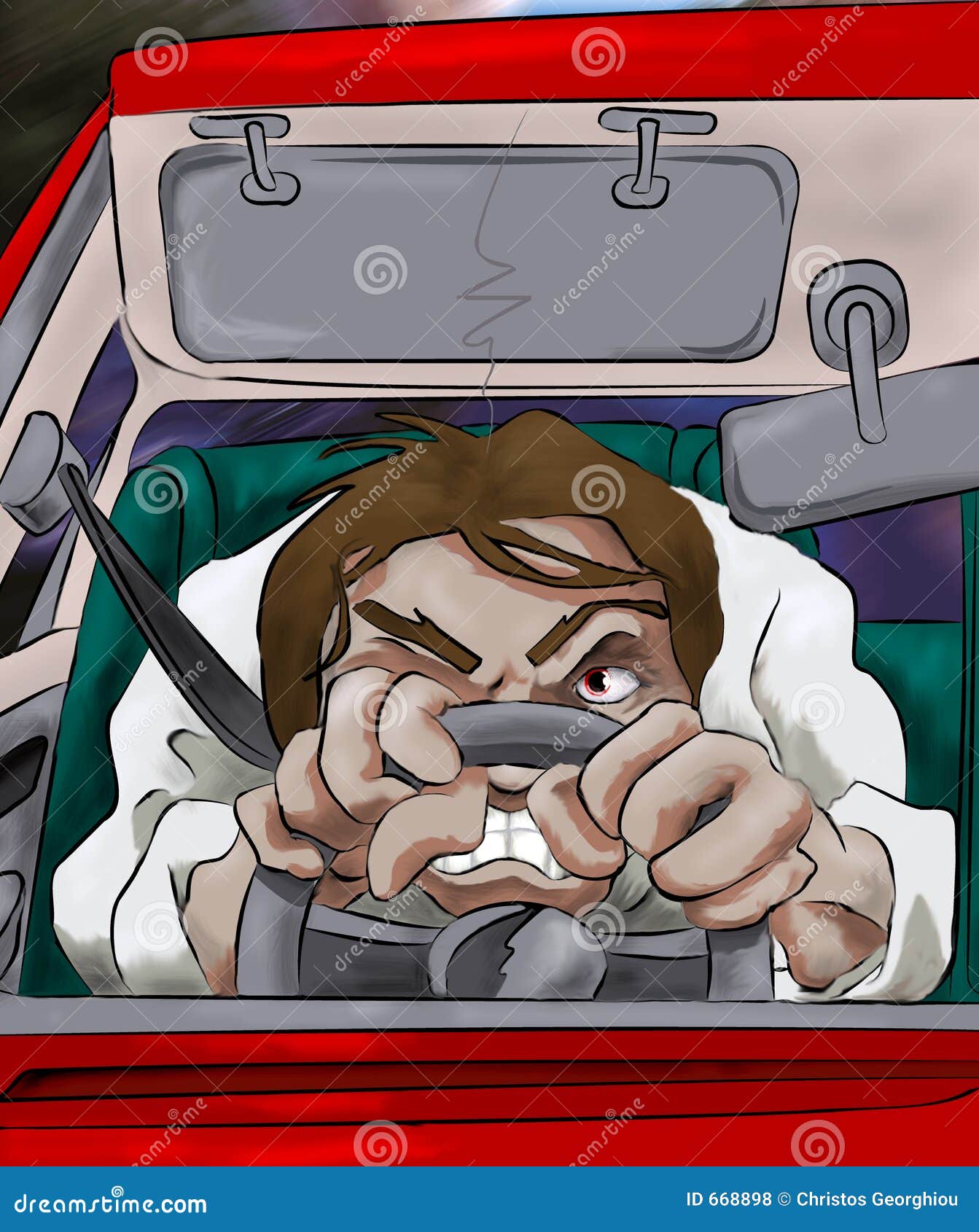 Road rage stock illustration. Illustration of late, cross - 668898