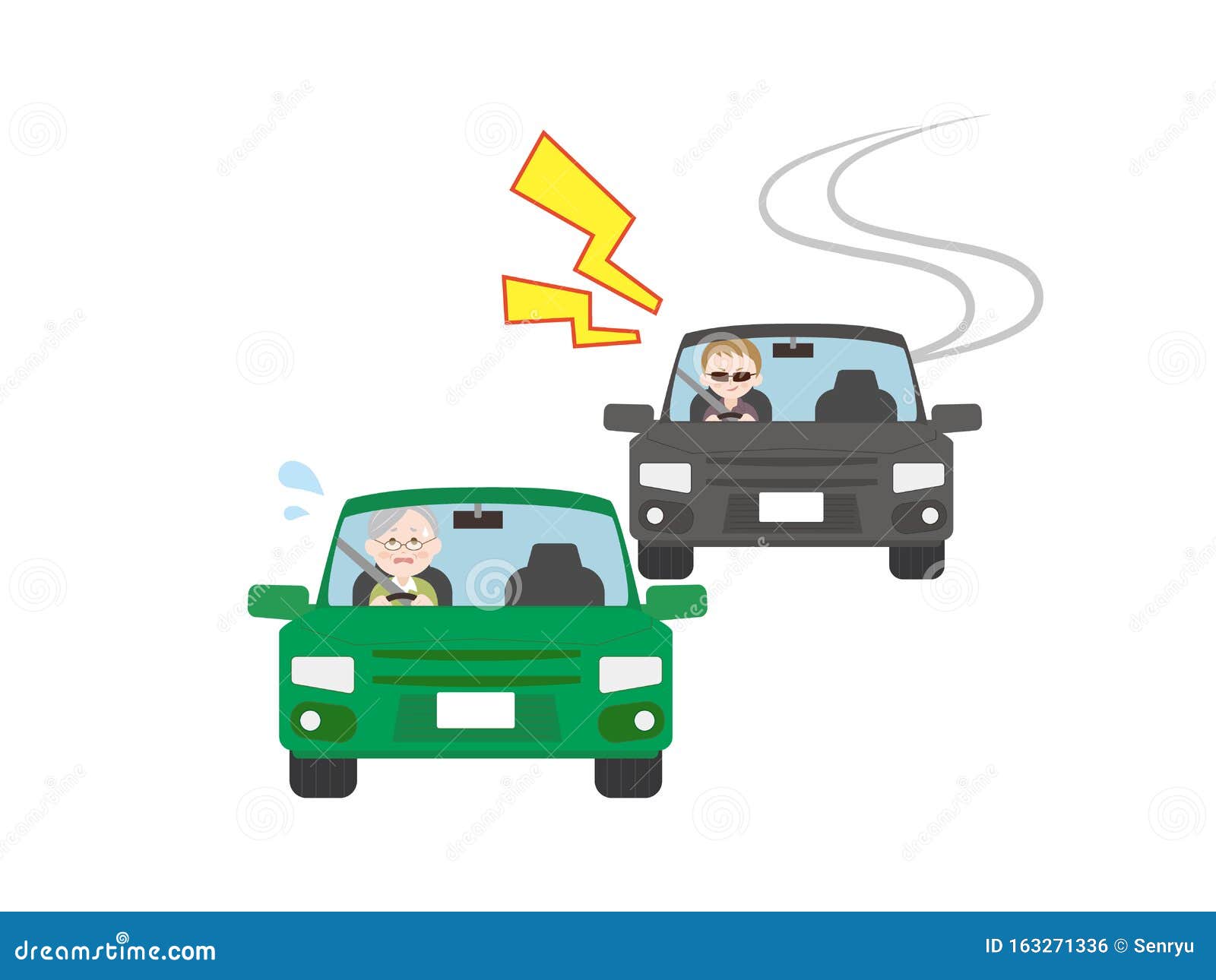 Road rage3 stock vector. Illustration of people, grandpa - 163271336