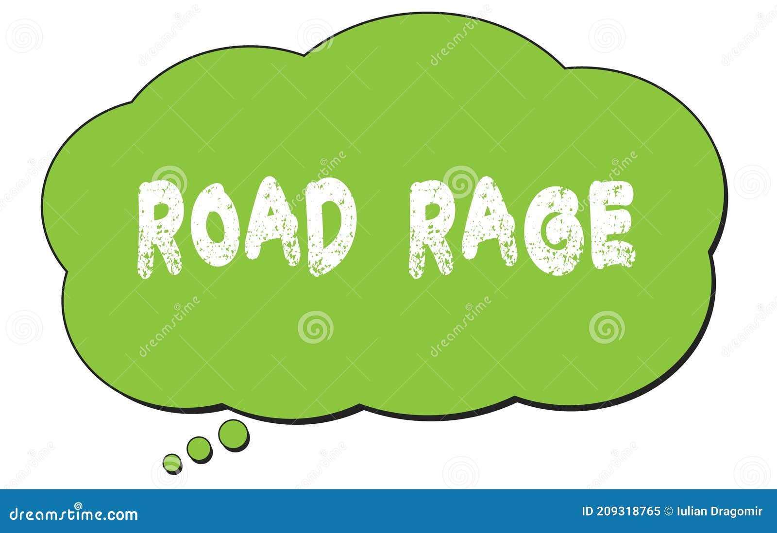 ROAD RAGE Text Written on a Green Thought Bubble Stock Illustration ...