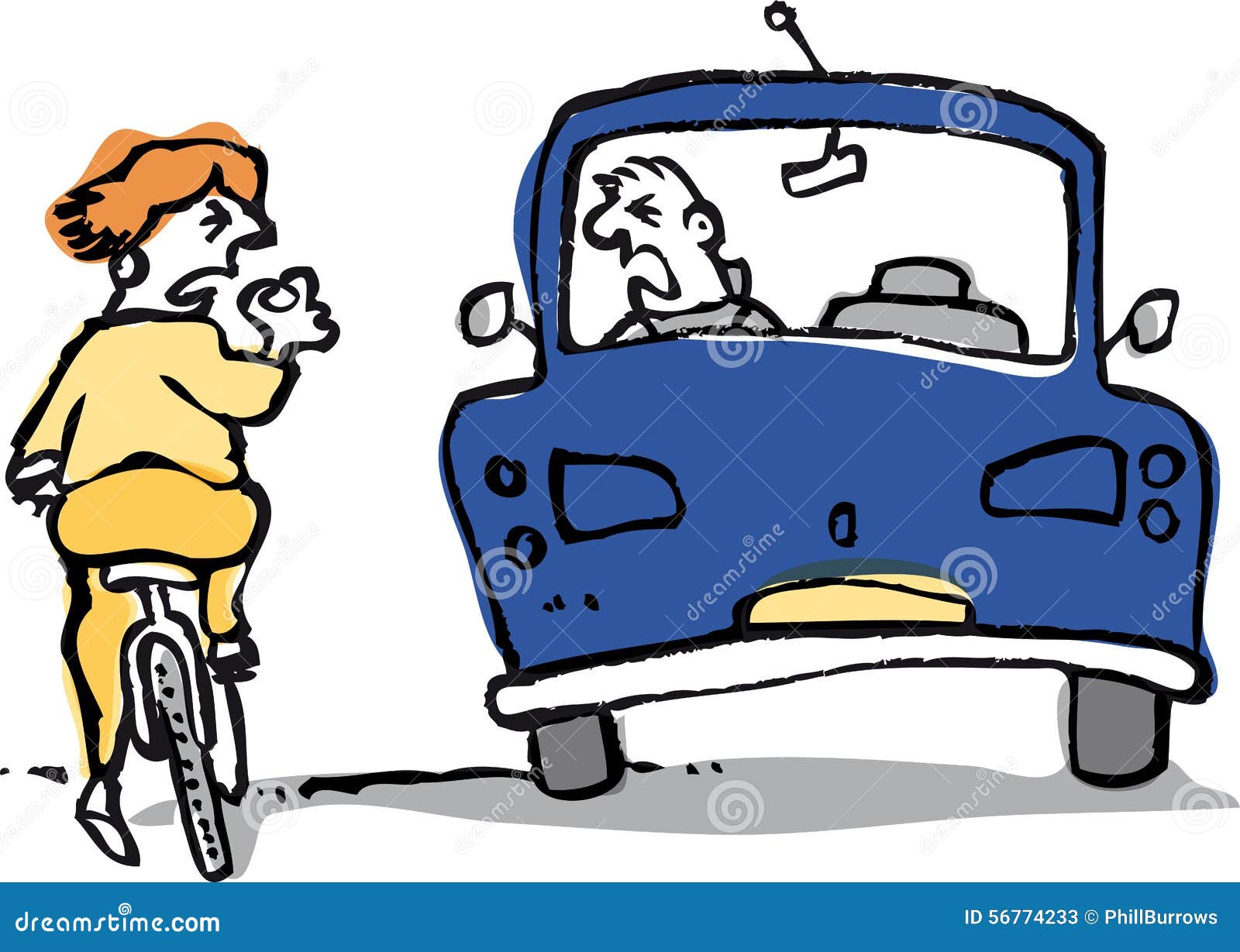 Road rage stock vector. Illustration of cycle, knock - 56774233