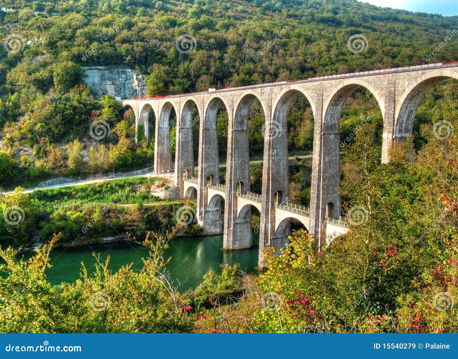Road and Railway Viaduct of Cize Bolozon Stock Image - Image of civil ...