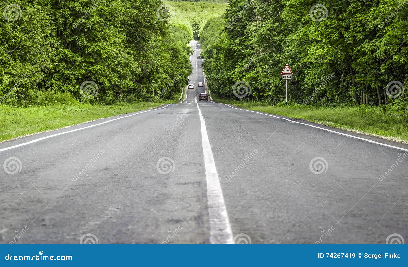 The Road Receding into the Distance Stock Image - Image of looking ...