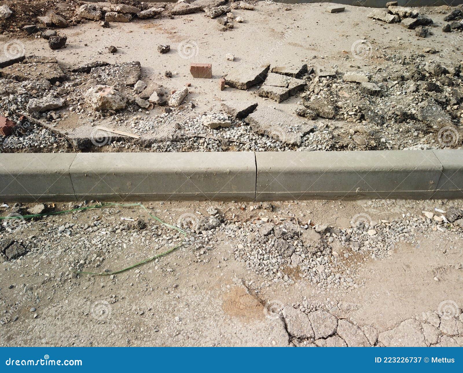 Road Reconstruction. New Curbstone Installed and Ready To Be Fixed with ...