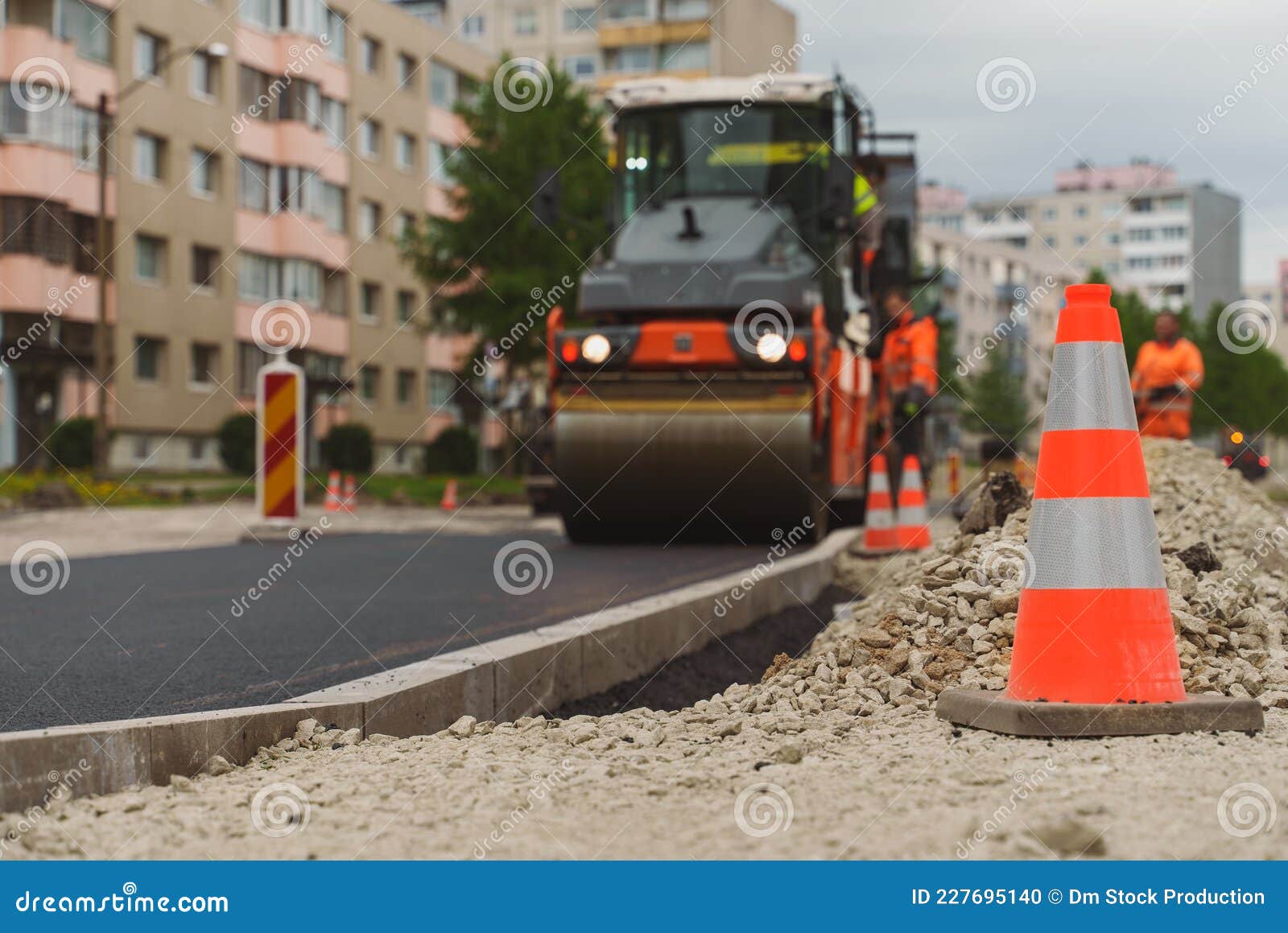 Road reconstruction. stock photo. Image of renovation - 227695140