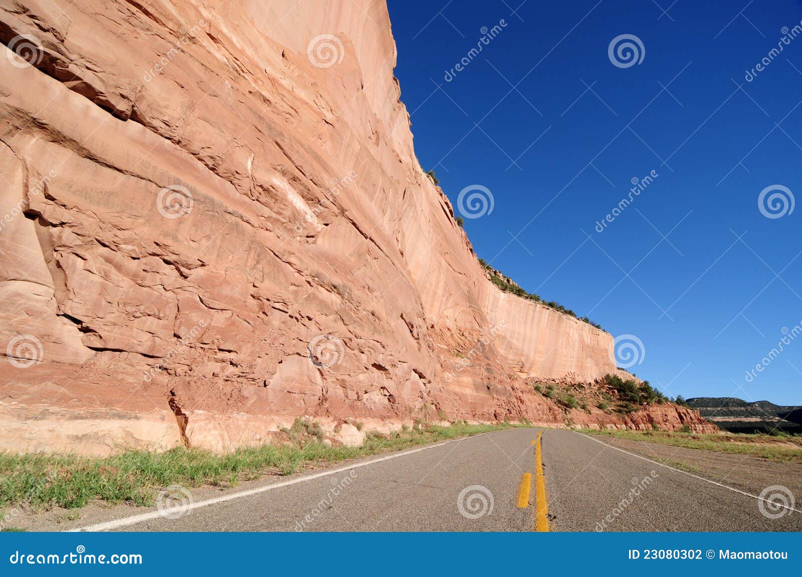 Road between Red and Blue stock photo. Image of lens - 23080302