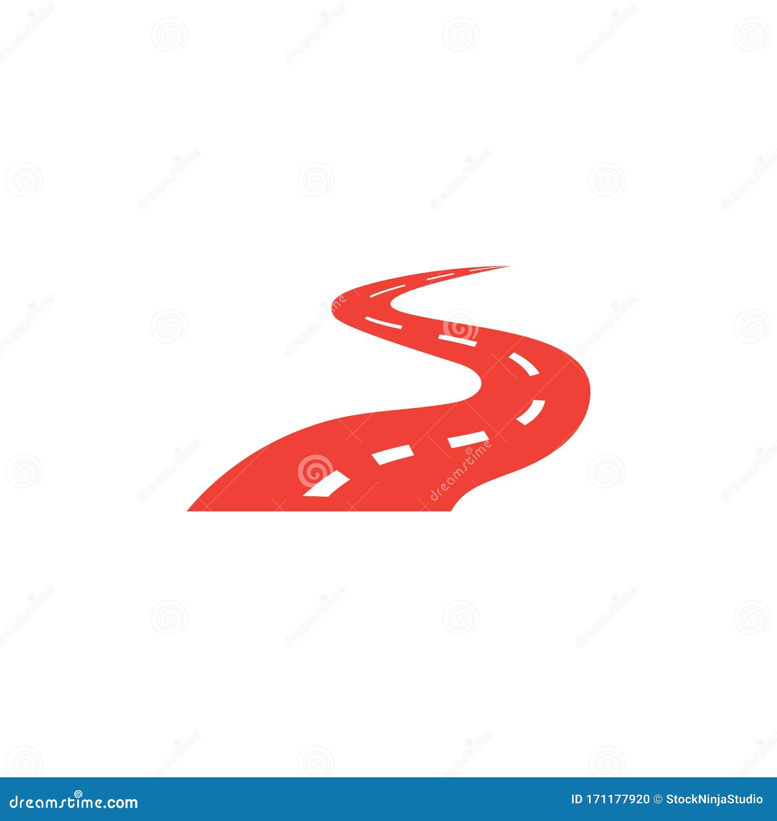 Road Red Icon on White Background. Red Flat Style Vector Illustration ...