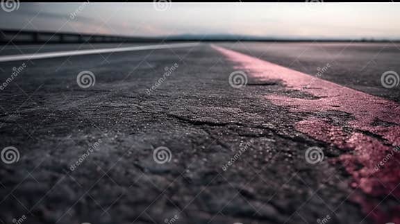 A Road with a Red Line on the Side of it Stock Illustration ...