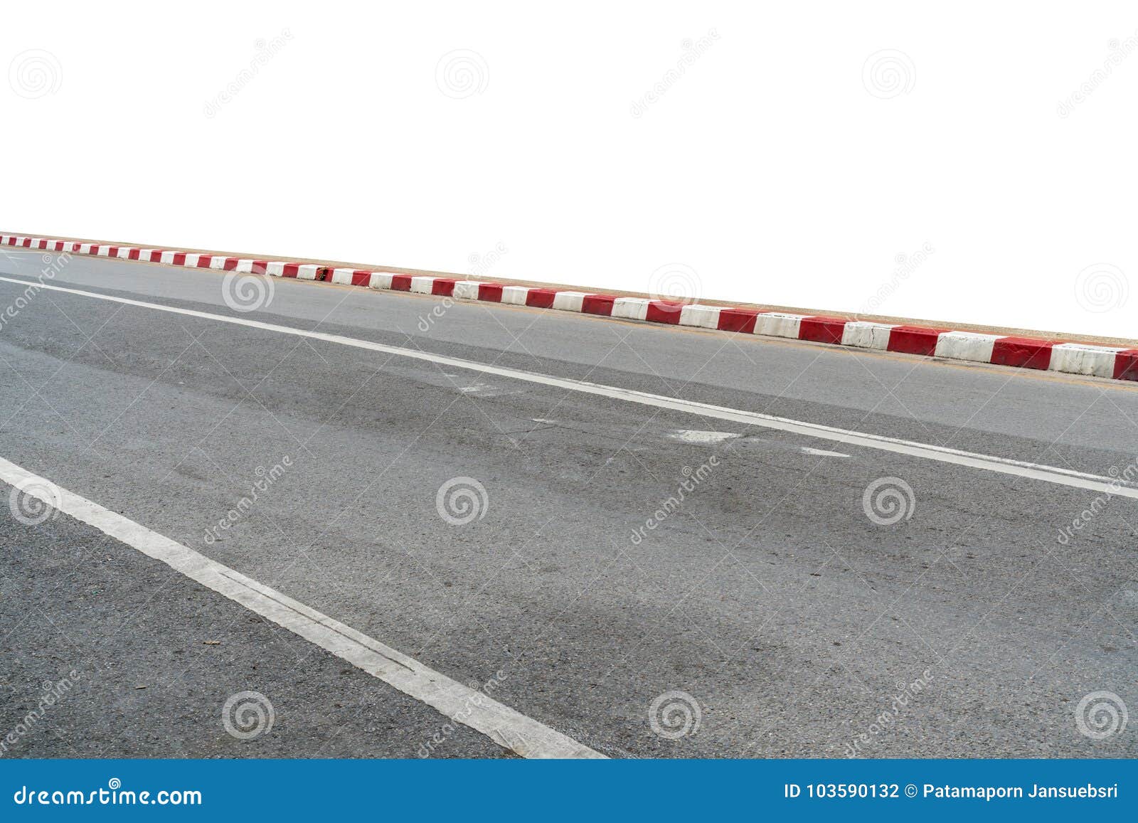 Road with Red and White Curb Stock Photo - Image of curb, city: 103590132