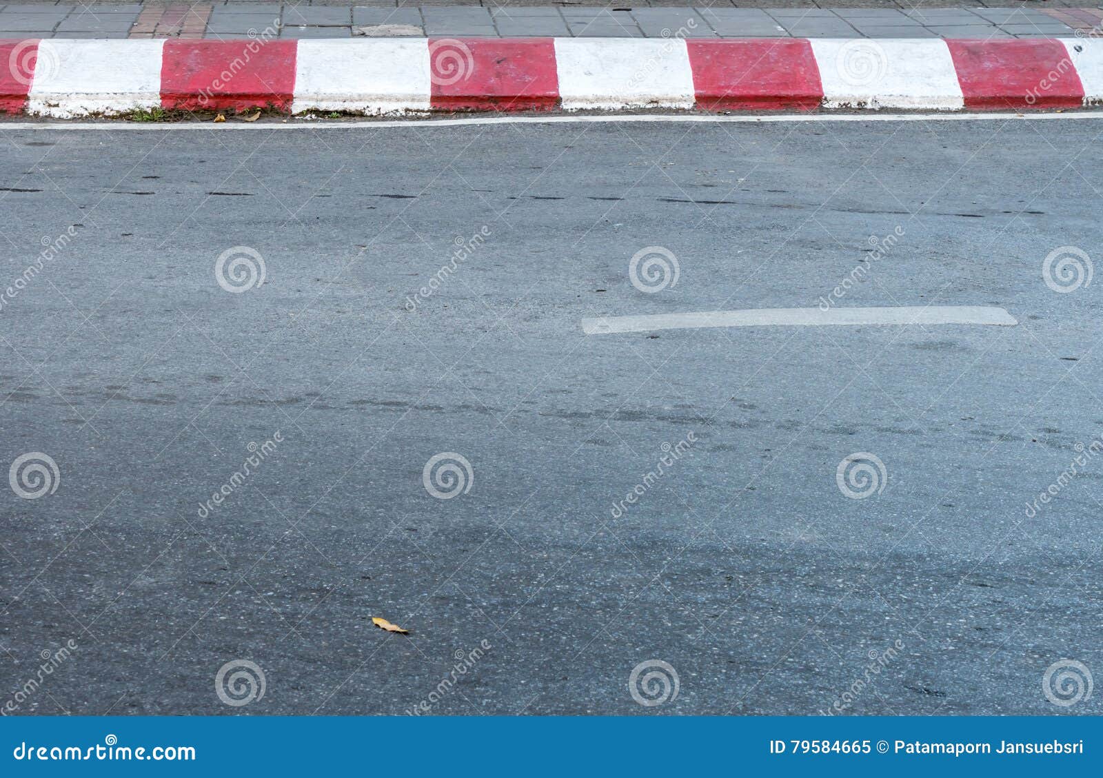Road with Red and White Curb Stock Image - Image of driveway, outdoor ...