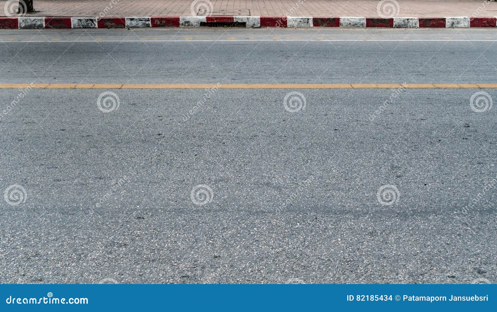 Road with Red and White Curb Stock Photo - Image of outdoor, safety ...