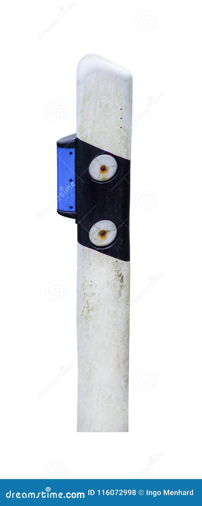 Dirty Road Reflector Isolated on White Background Stock Photo - Image ...