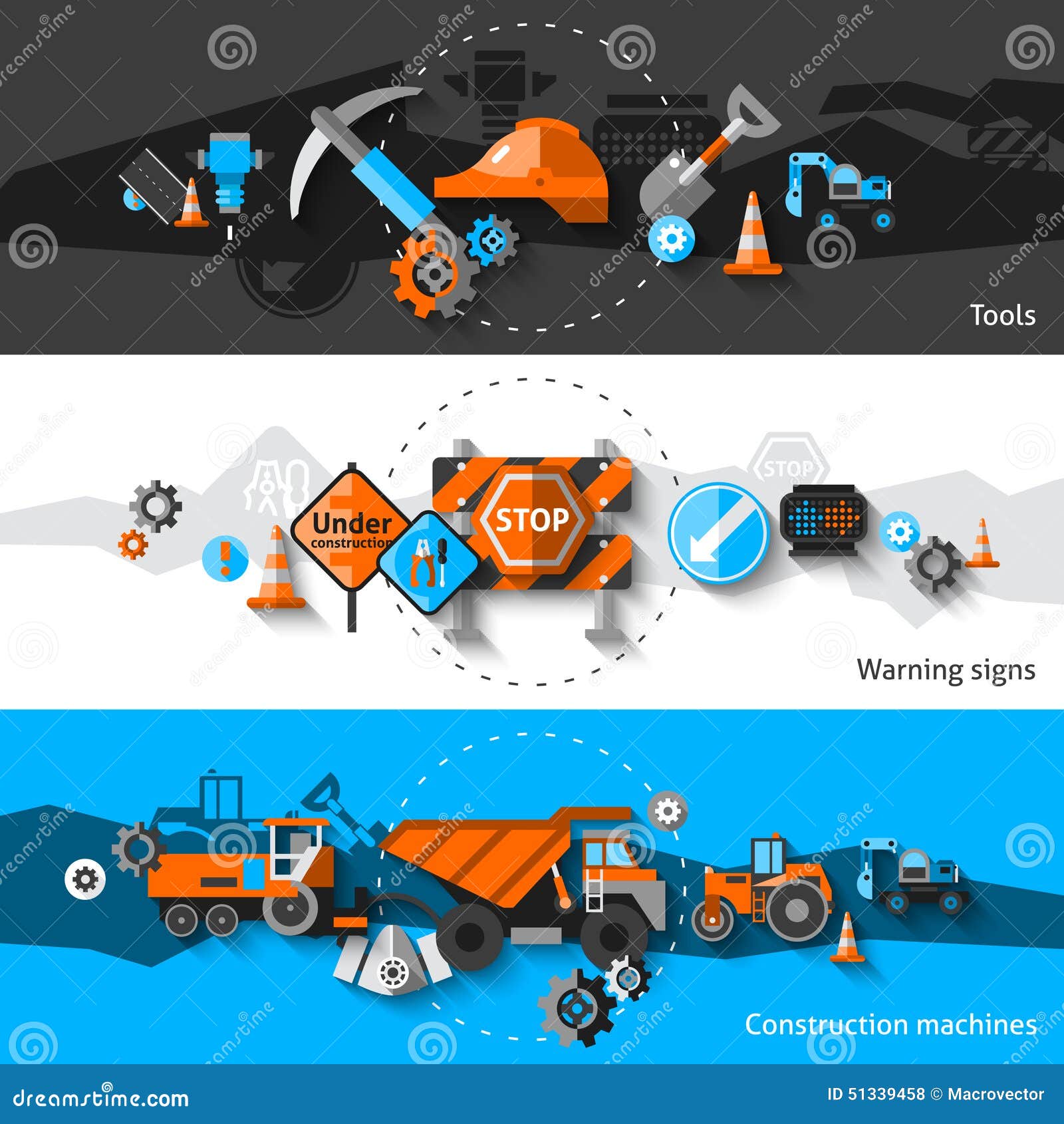 Road Repair Banners stock vector. Illustration of city - 51339458