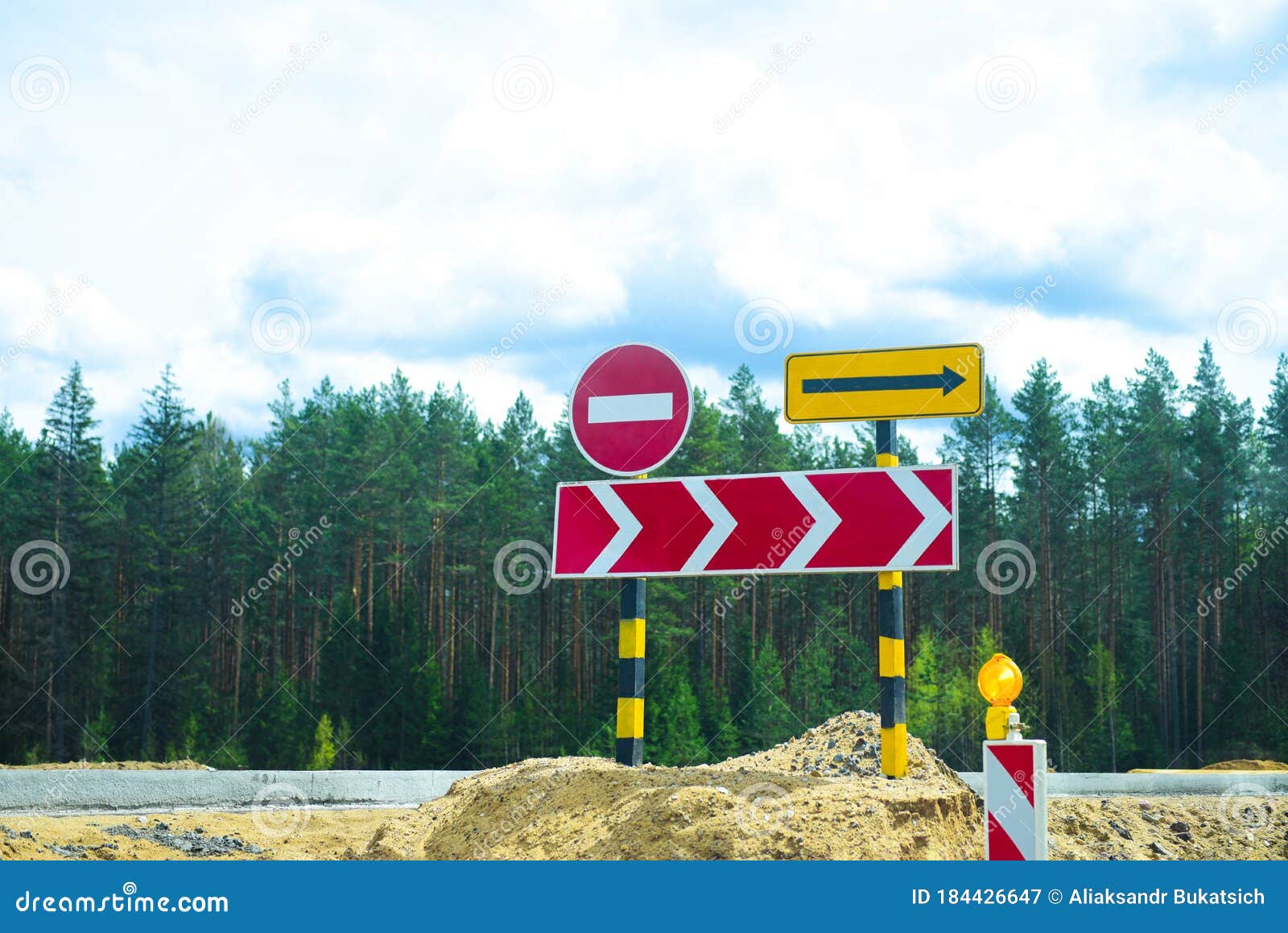Road Repair Bypass Road Sign Stock Image - Image of transportation ...