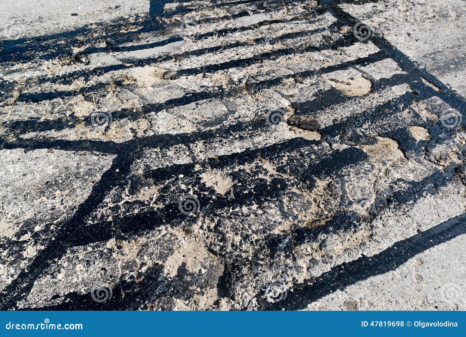 Road Repair. Hole in Asphalt and Bitumen Stock Photo - Image of repairs ...