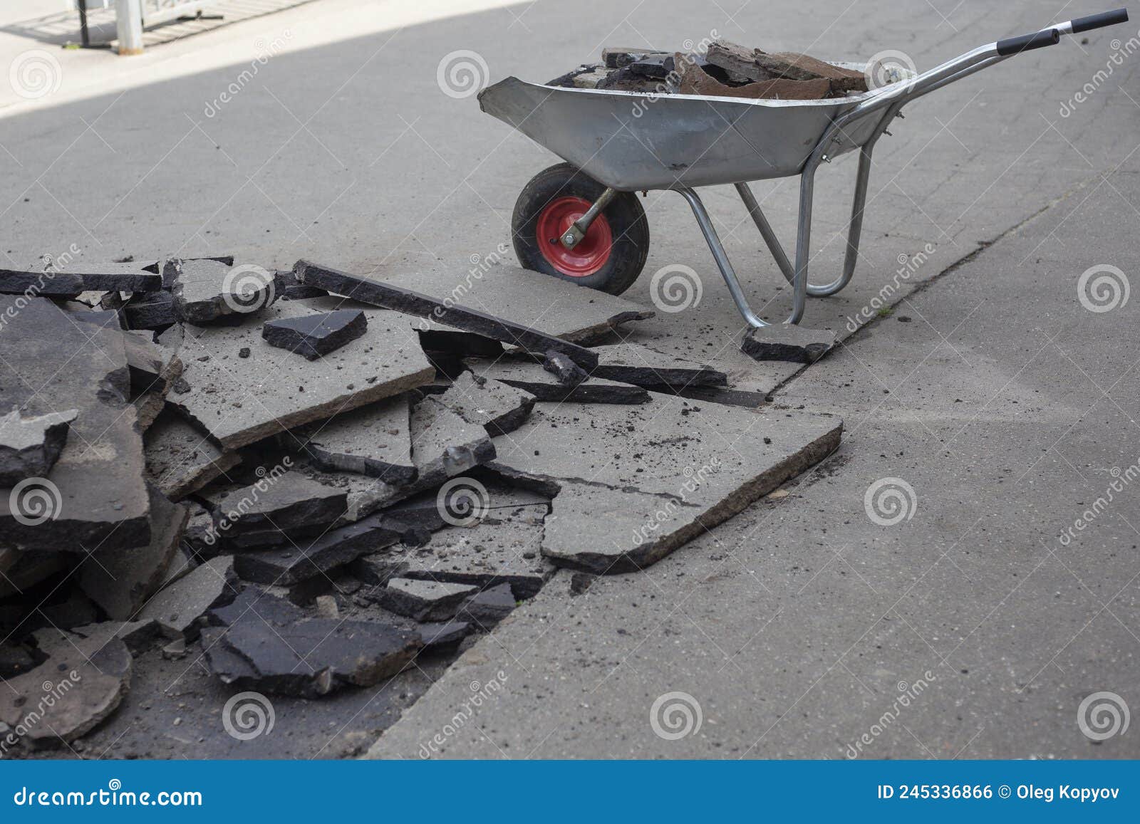 Road Repair. Installation of Curbs on the Highway Stock Photo - Image ...