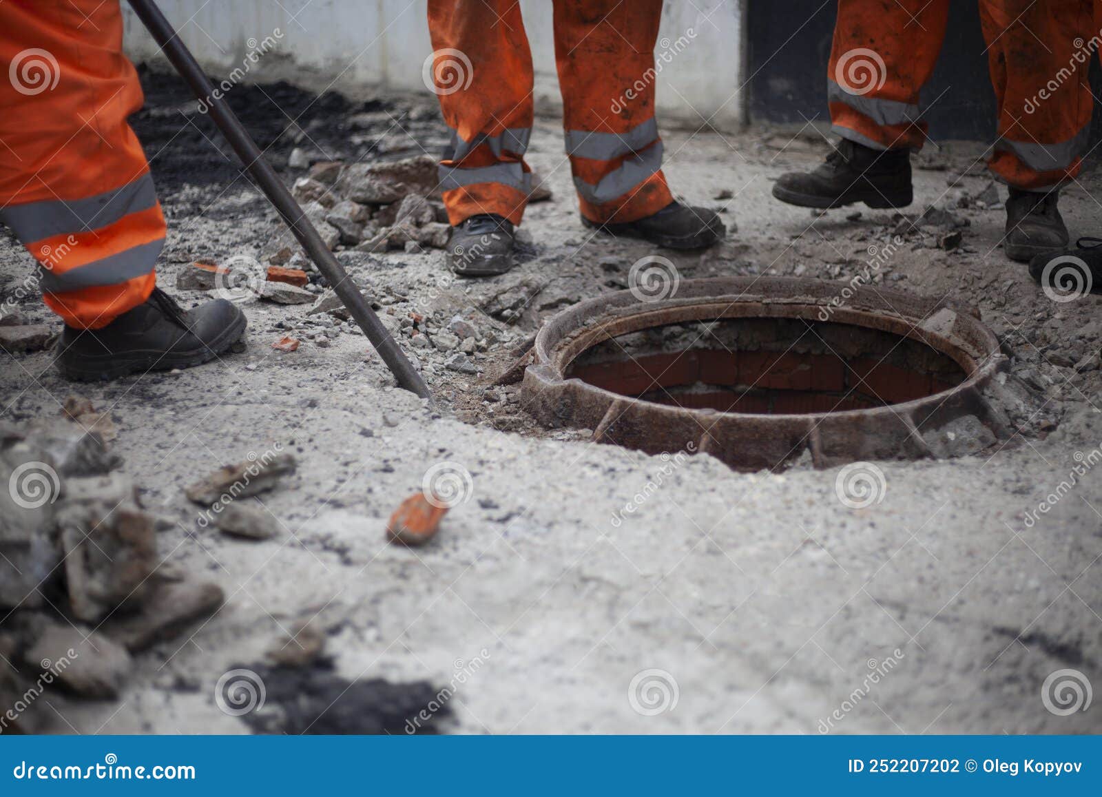 Road Repair. Installation of Curbs on the Highway Stock Photo - Image ...