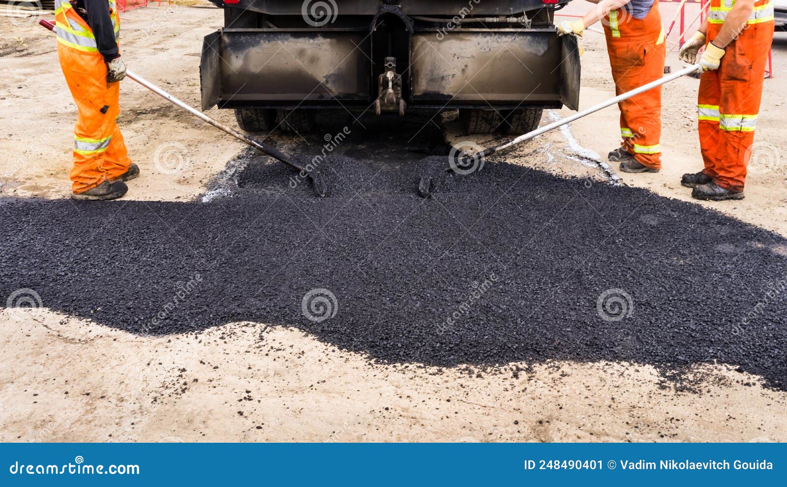 Road repair in progress stock image. Image of road, equipment - 248490401