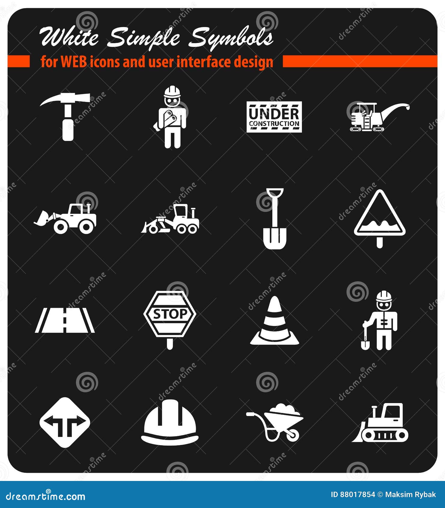 Road repairs icon set stock vector. Illustration of road - 88017854