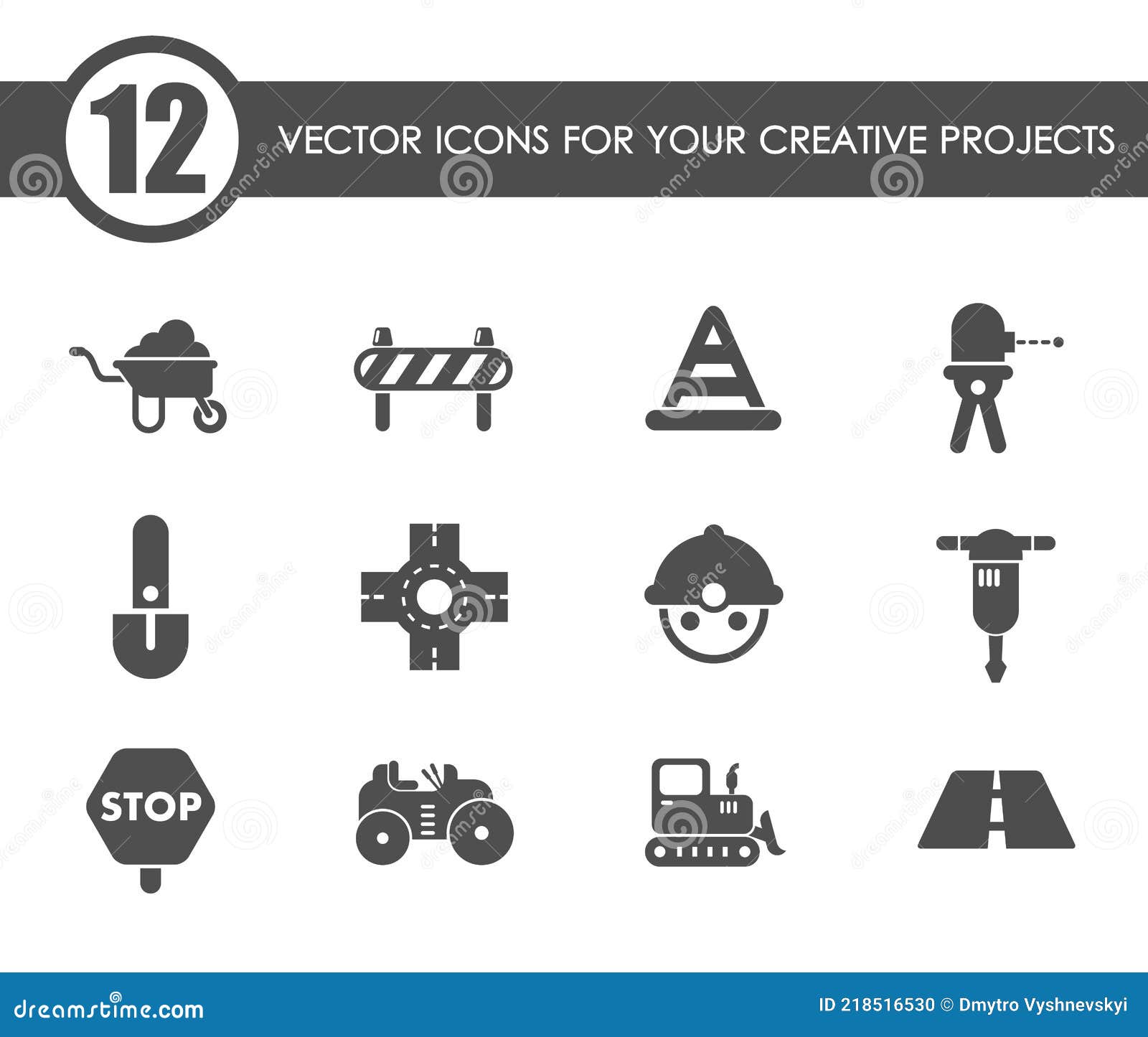 Road repairs vector icons stock vector. Illustration of route - 218516530