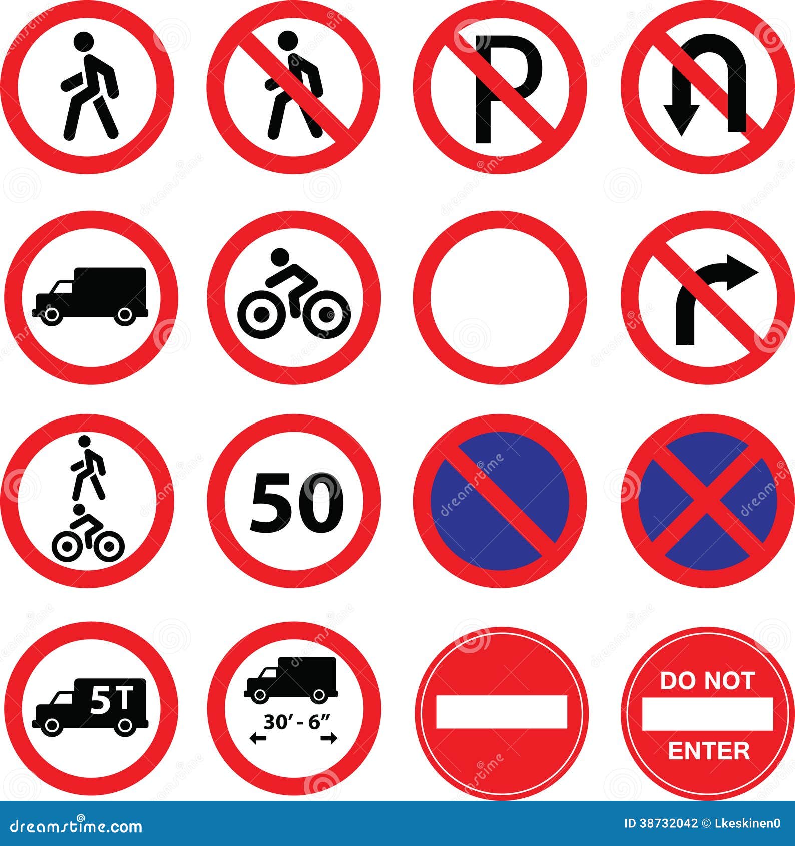 Road restriction signs stock vector. Illustration of enter - 38732042