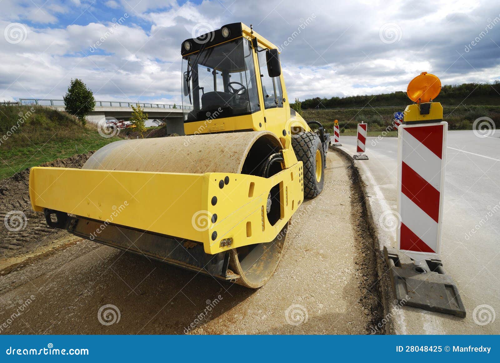 Road roller stock image. Image of heavy, road, wheel - 28048425