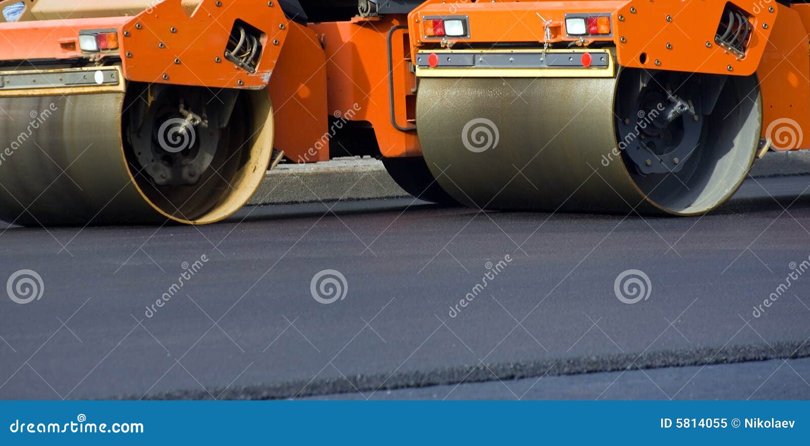 Road roller stock image. Image of metal, fresh, building - 5814055