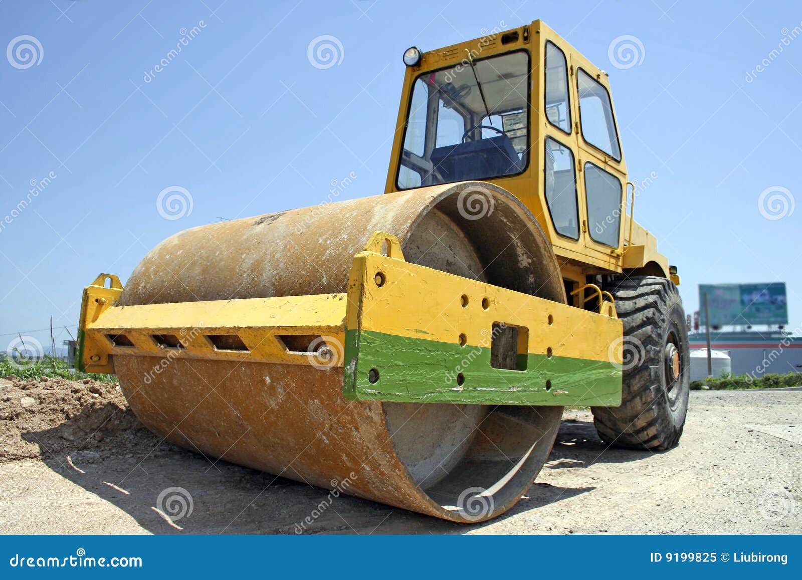 Road roller stock image. Image of aggregate, machinery - 9199825