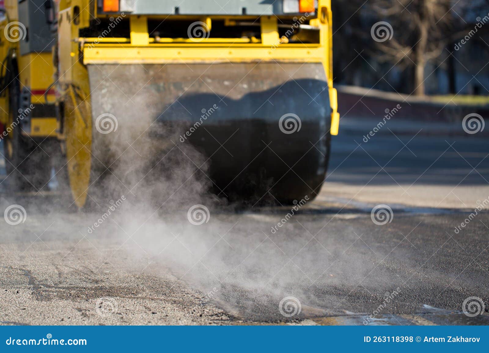 Road Roller for Asphalt Compaction. Stock Photo - Image of street, site ...