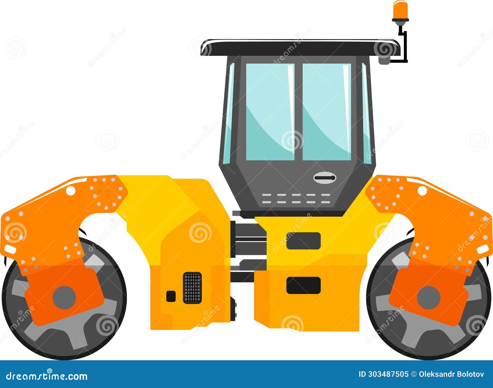 Road Roller Compactor Icon in Flat Style. Vector Illustration Stock ...
