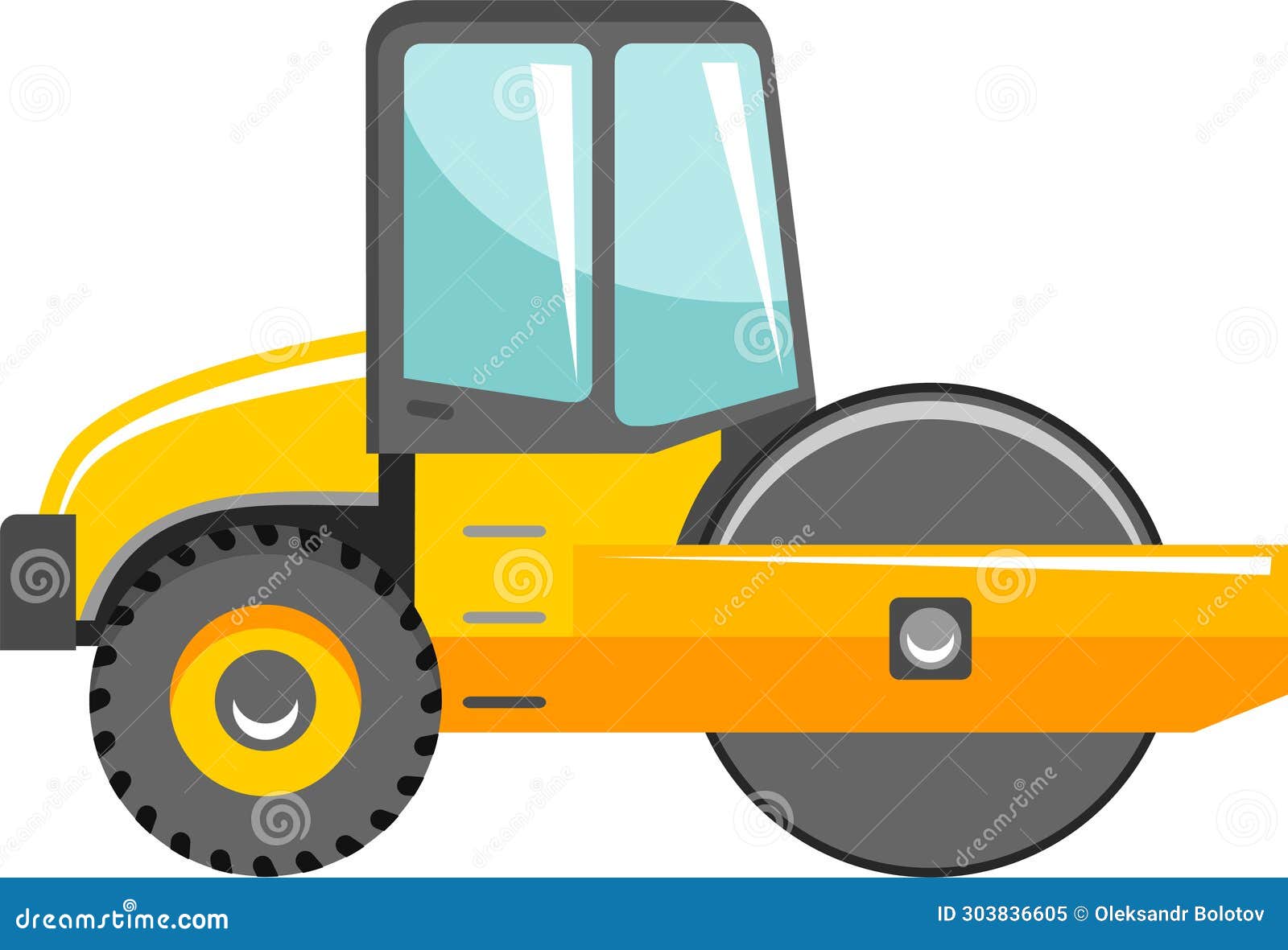 Road Roller Compactor Icon in Flat Style. Vector Illustration Stock ...