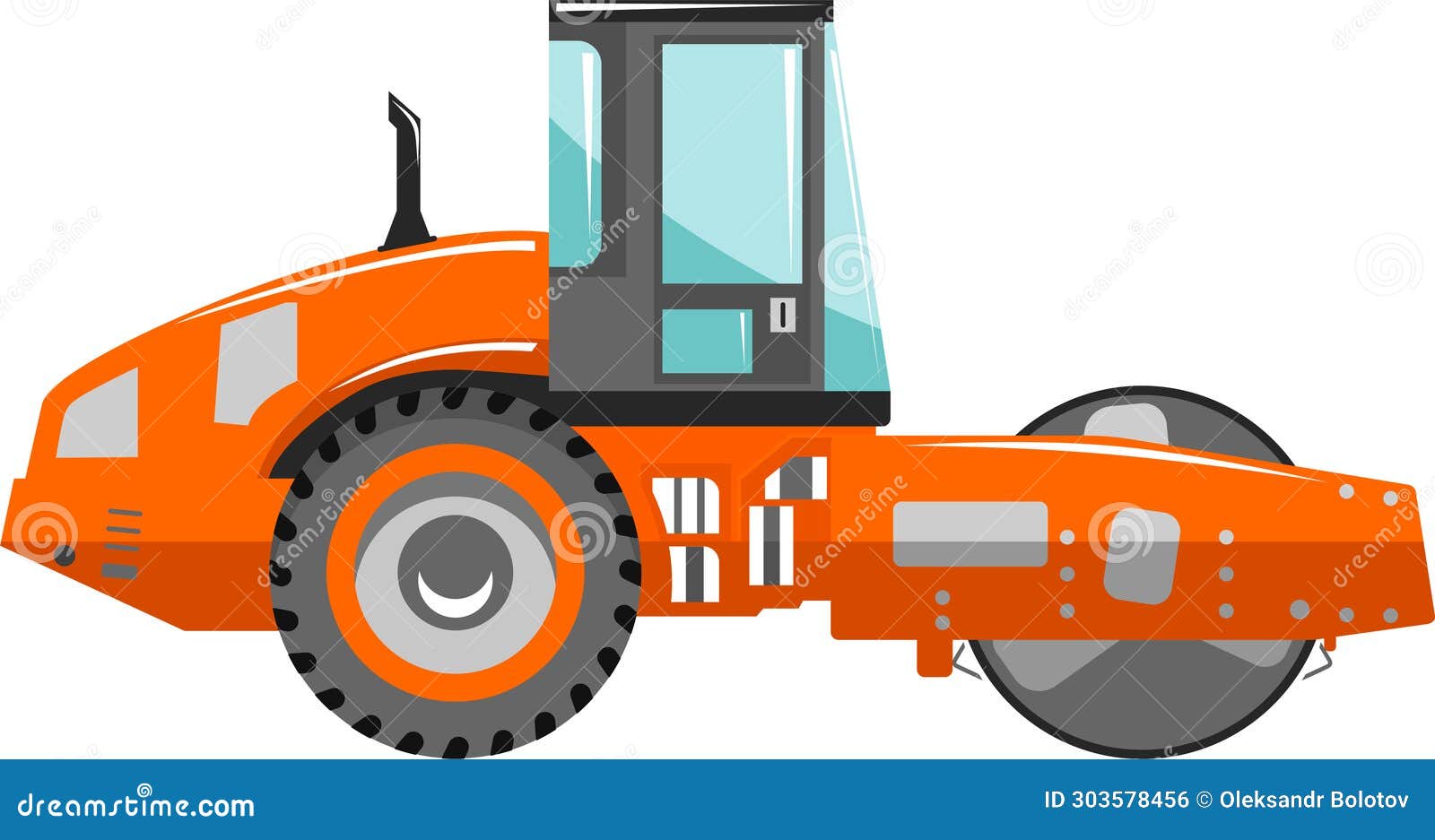 Road Roller Compactor Icon in Flat Style. Vector Illustration Stock ...
