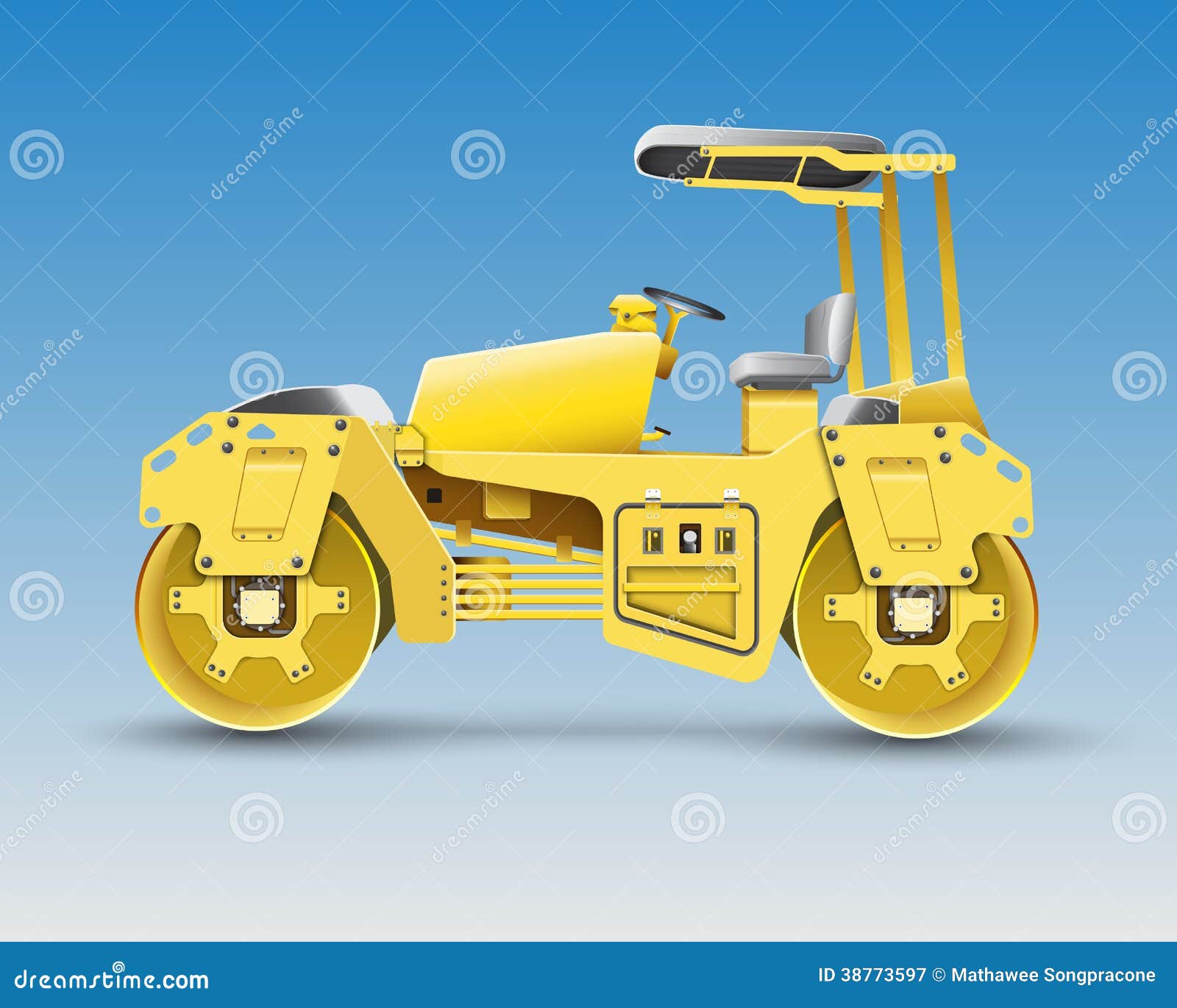 Road roller stock vector. Illustration of building, engine - 38773597