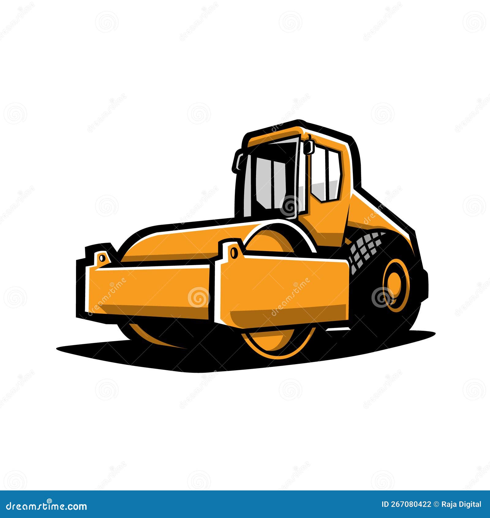 Road Roller Construction Vector Art Isolated Stock Vector ...