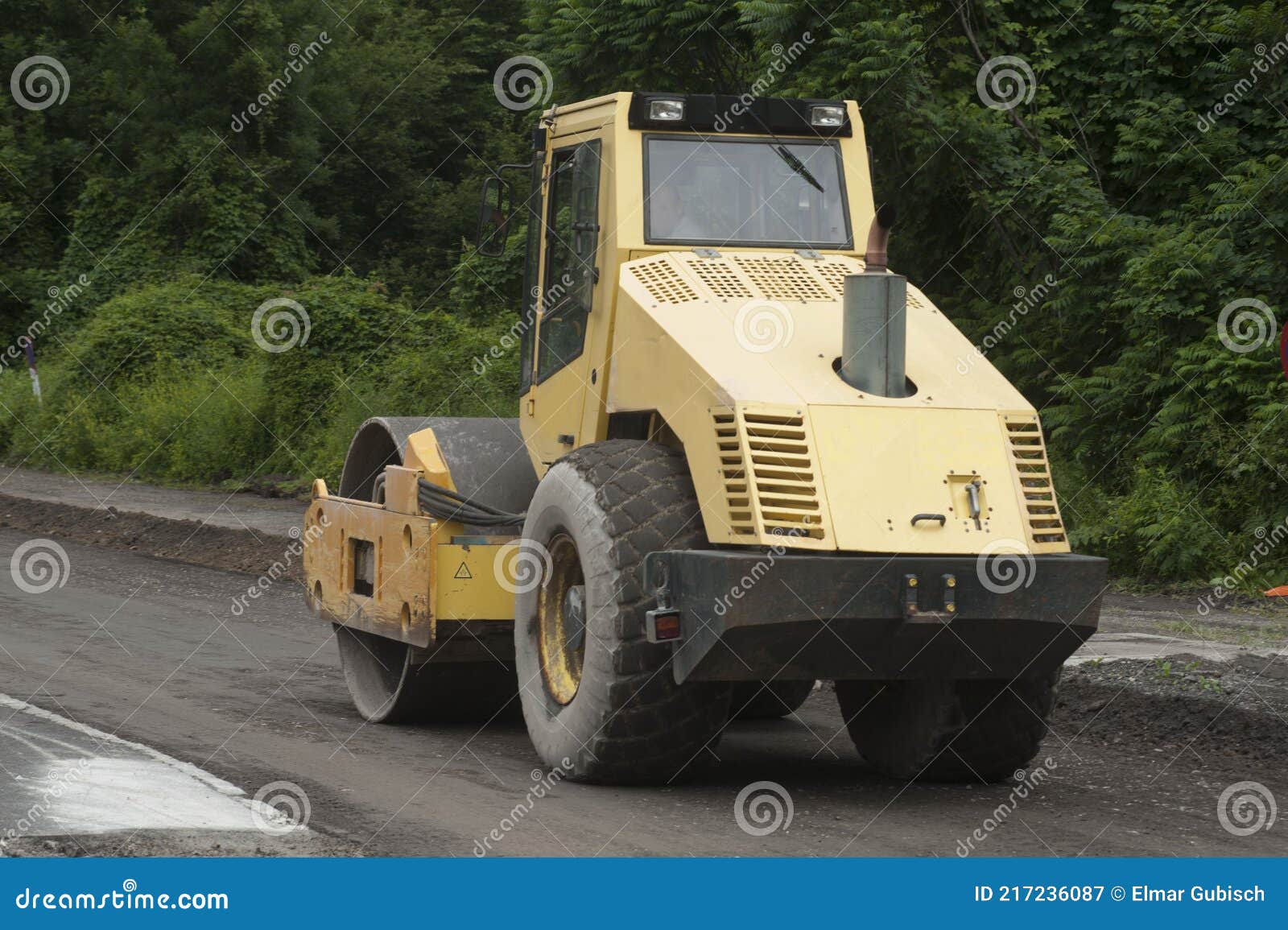 Road Roller in Construction and Road Work Stock Image - Image of ...