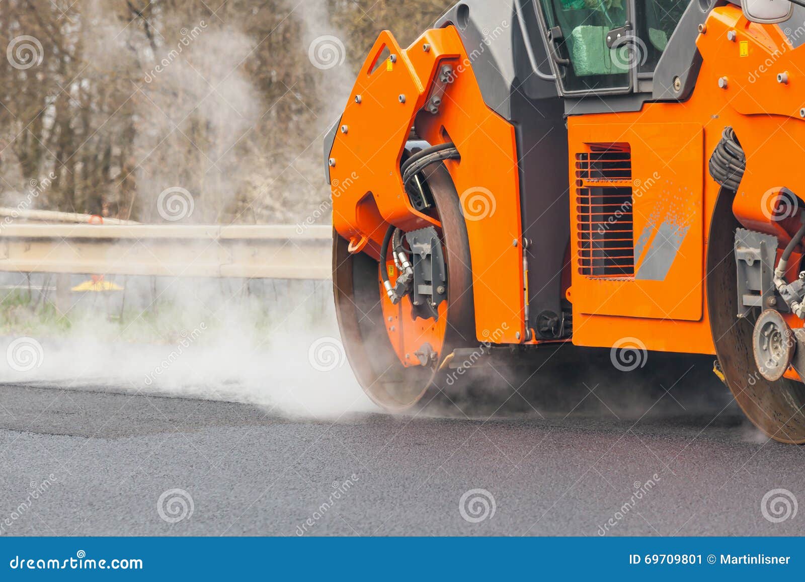 Road Roller Flattening New Asphalt Stock Image - Image of operate ...