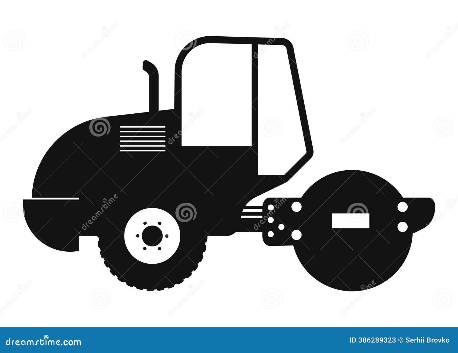 Road Roller. Heavy Equipment. Road Grader Asphalt Compactor. Vector ...