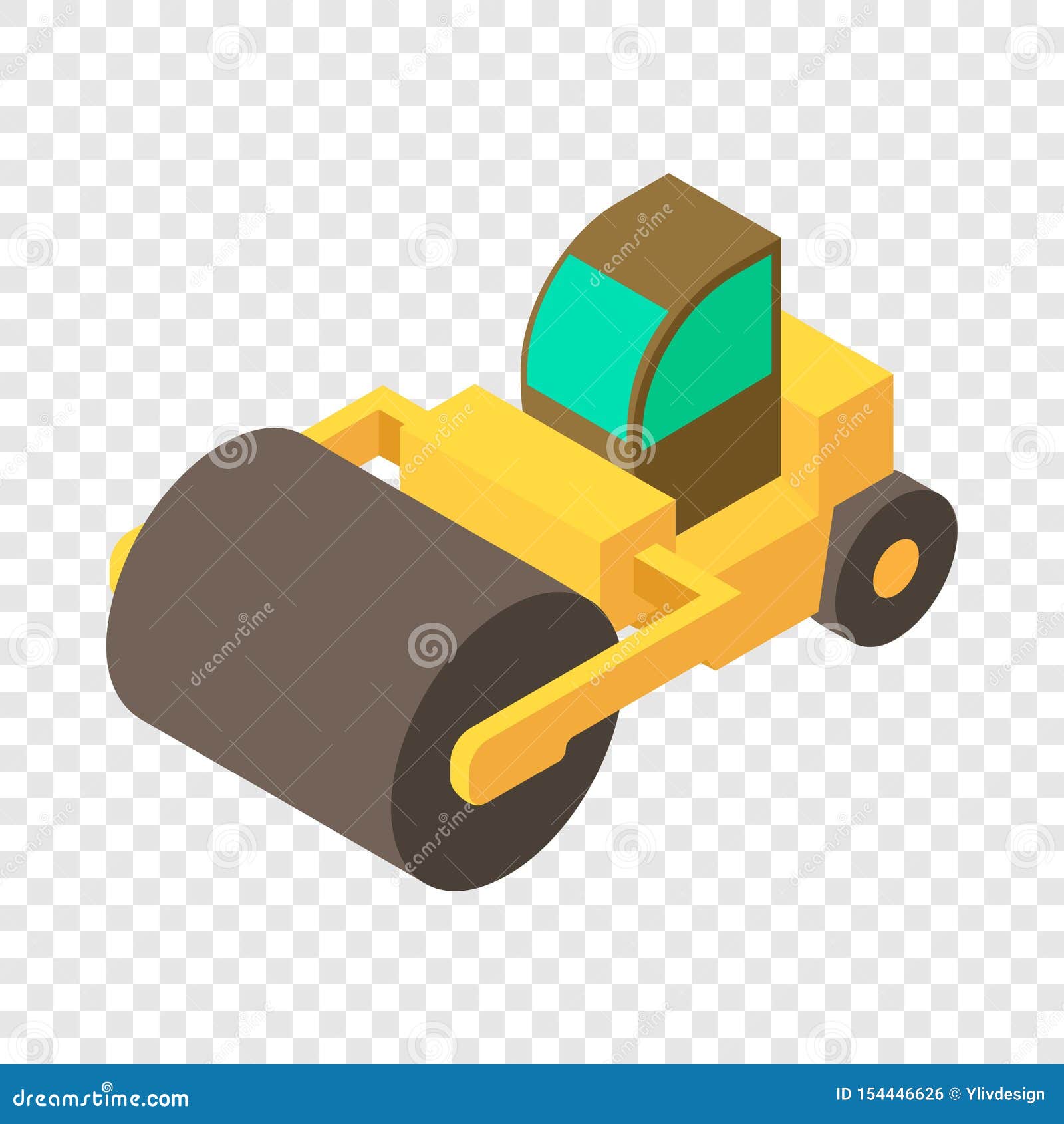 Road Roller Icon, Isometric 3d Style Stock Vector - Illustration of ...