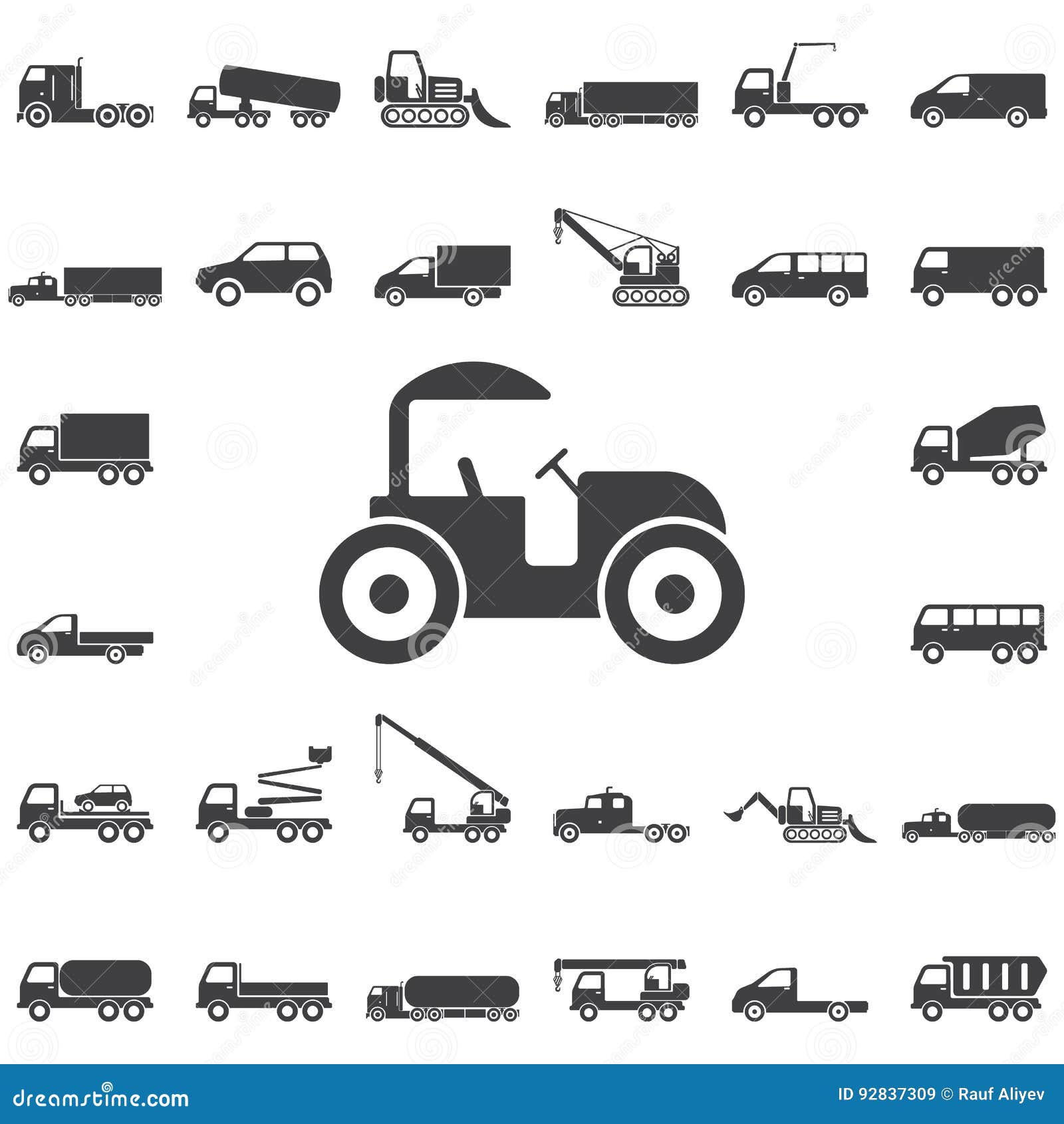 Road roller icon stock vector. Illustration of gliding - 92837309
