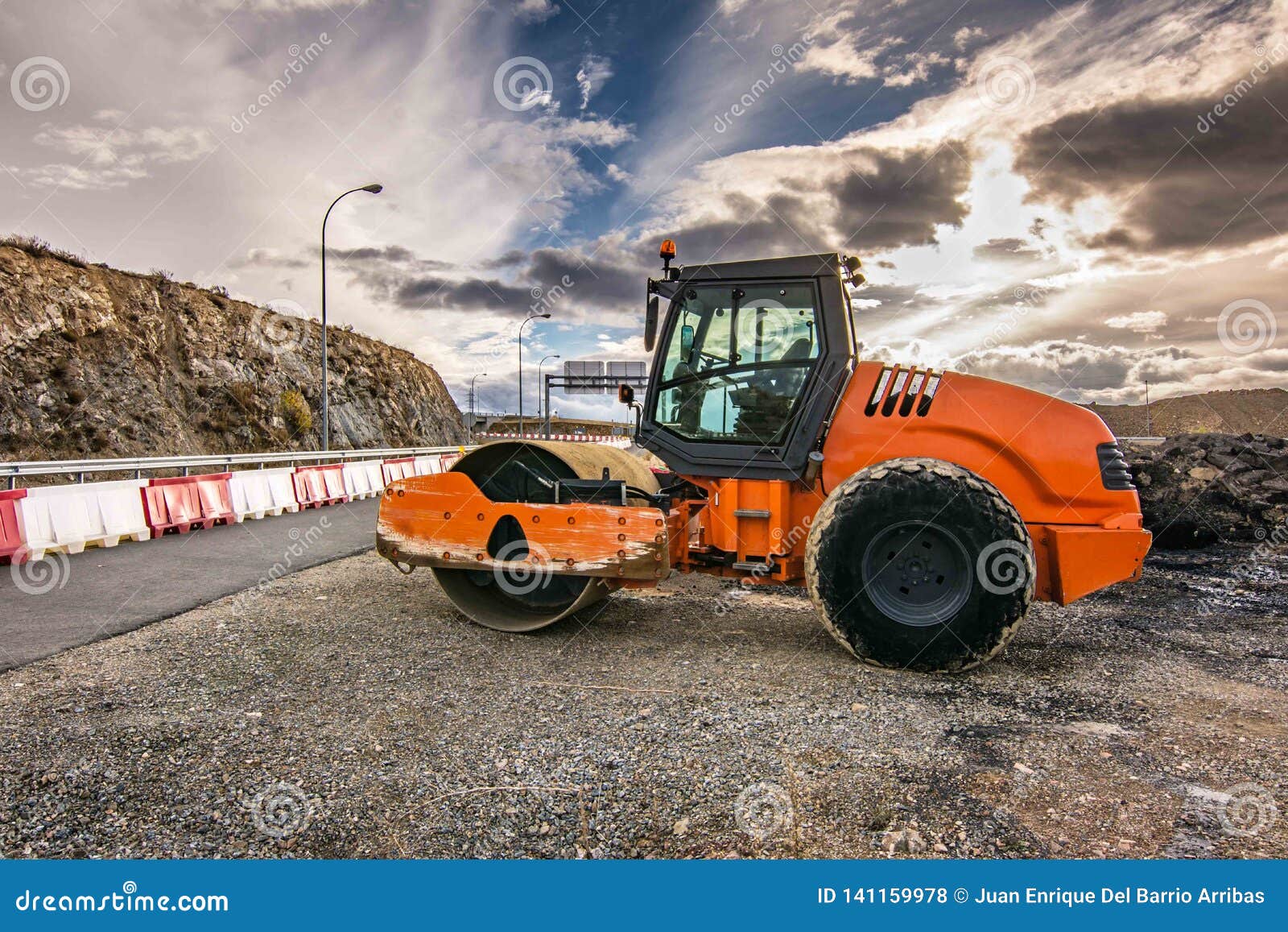 Road Roller Making Maintenance Work on a Road Stock Photo - Image of ...