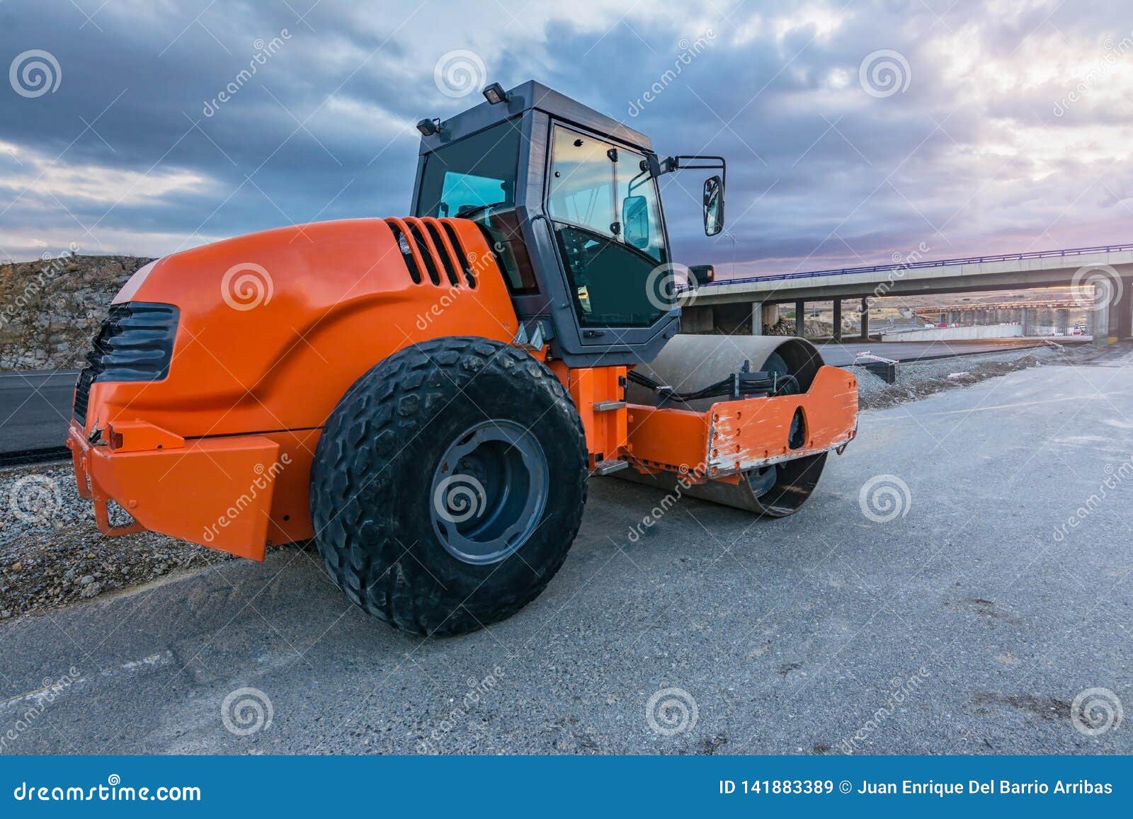 Road Roller Making Maintenance Work on a Road Stock Image - Image of ...