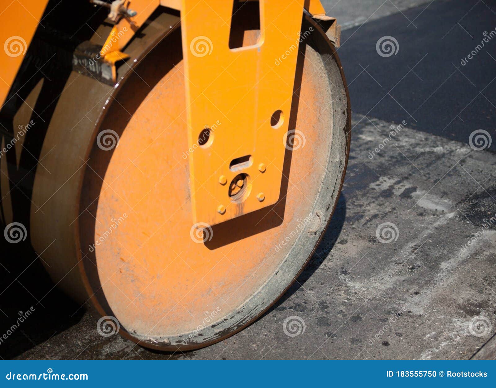 Road Roller on the Road Construction Stock Photo - Image of material ...