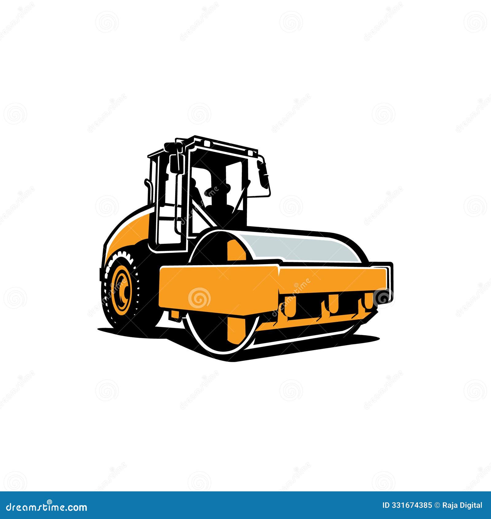 Road Roller Isolated On Transparent Background. Royalty-Free Stock ...