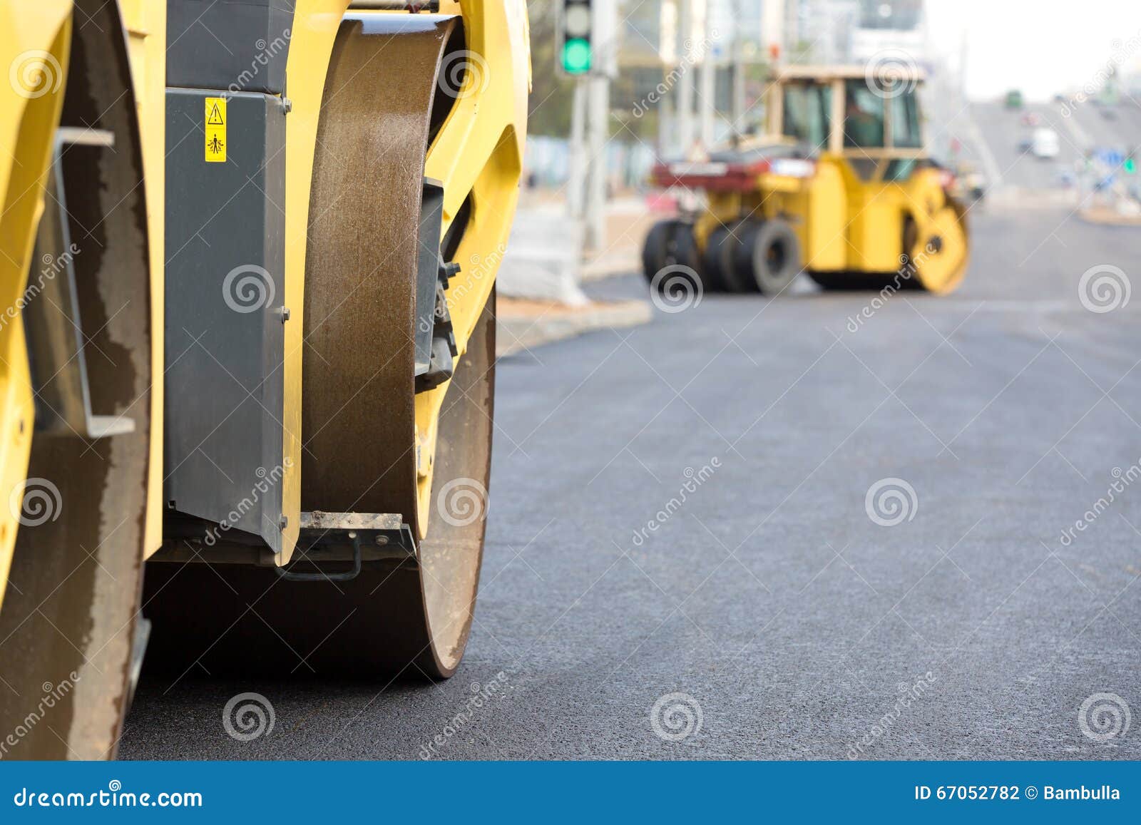 Road Rollers Compacting Fresh Asphalt Stock Photo - Image of concrete ...