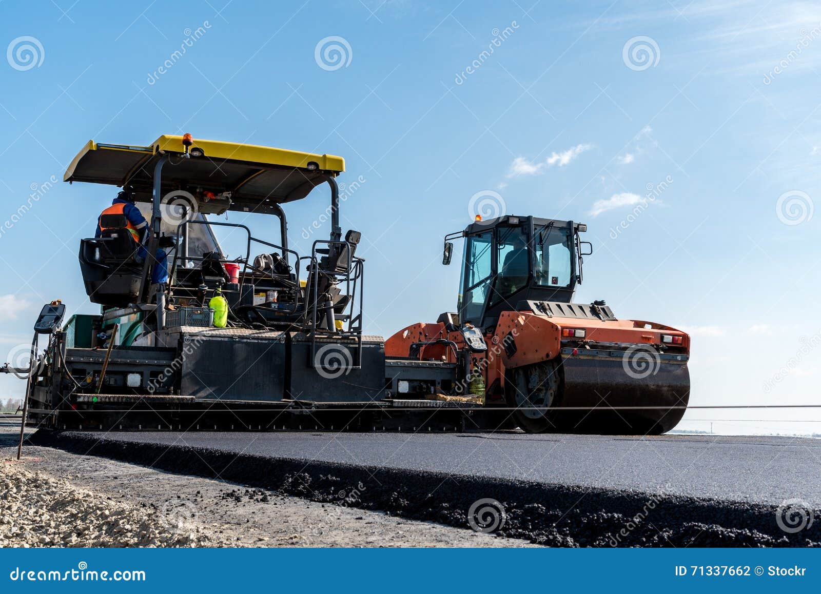Road Rollers Working on the Construction Site Stock Photo - Image of ...